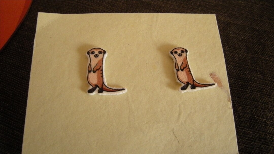 Meerkat Zoo Animal Pierced Earrings, Handmade Jewelry - Etsy