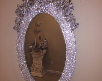 Rhinestone mirror | Etsy