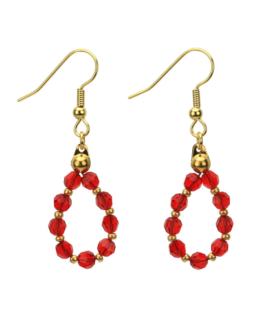 Light Siam Gold July Birthstone Earrings - Etsy