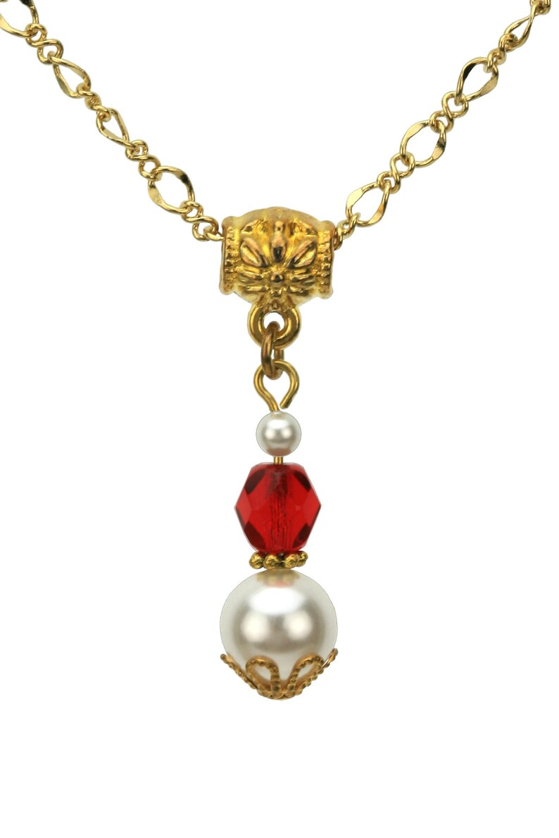 Gold July Light Siam Birthstone Pendant - Etsy