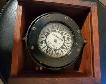 Vintage E M Sherman Dirigo Nautical Ship Compass, Gimball Mount, Orig ...