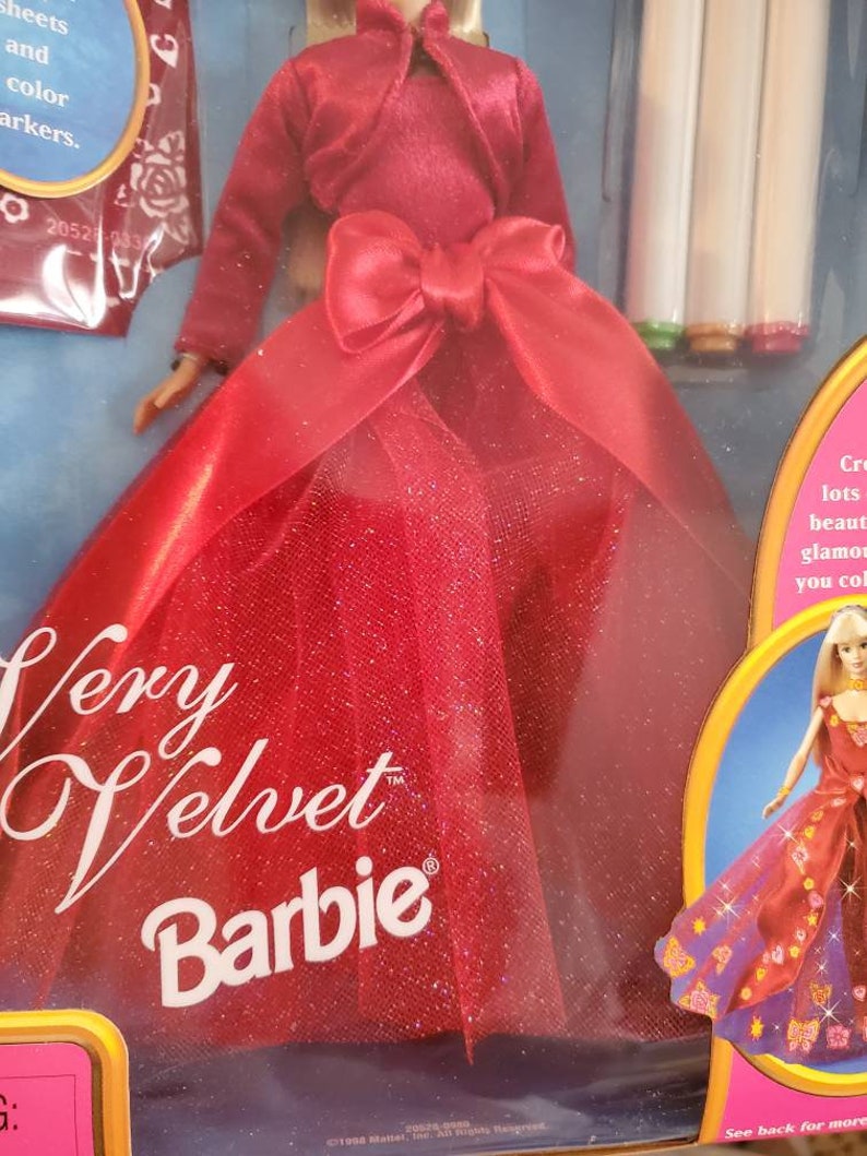 Very Velvet Barbie. 1998. Beautiful Red Velvet Dress. - Etsy