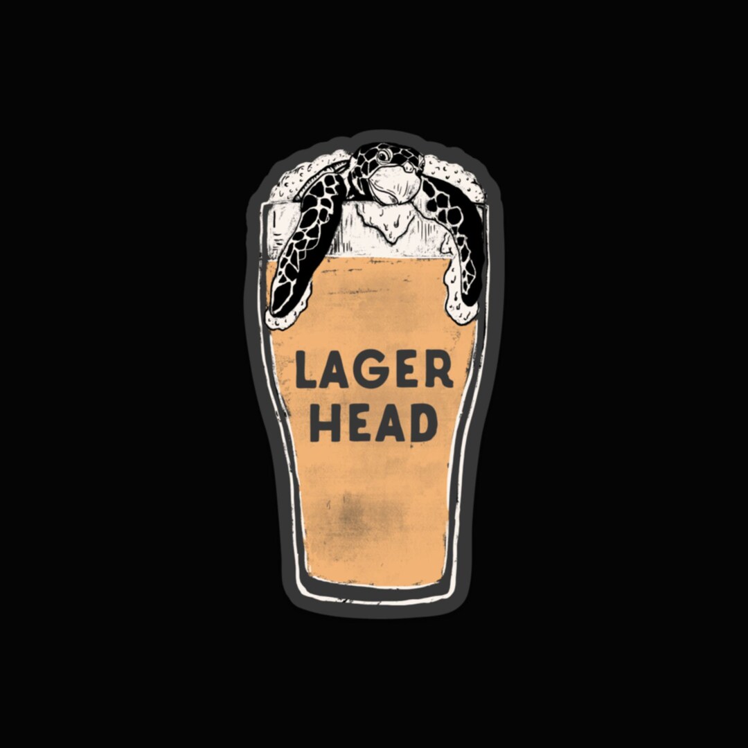 Lager Head Turtle Sticker, Loggerhead Sticker, Craft Beer Stickers ...