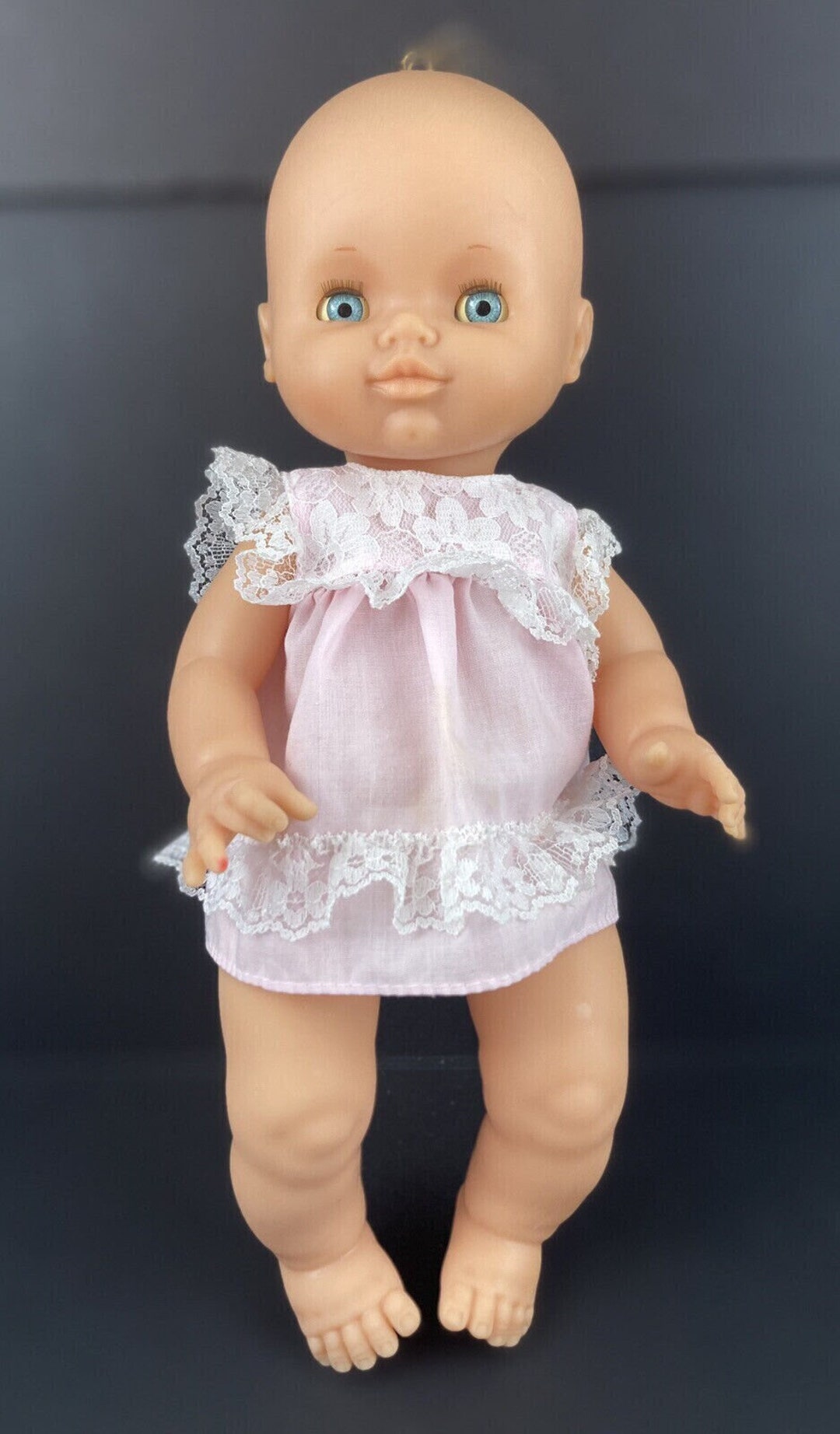 Vintage Famosa Made in Spain 14" Soft Baby Doll Blue Sleepy Eyes With ...