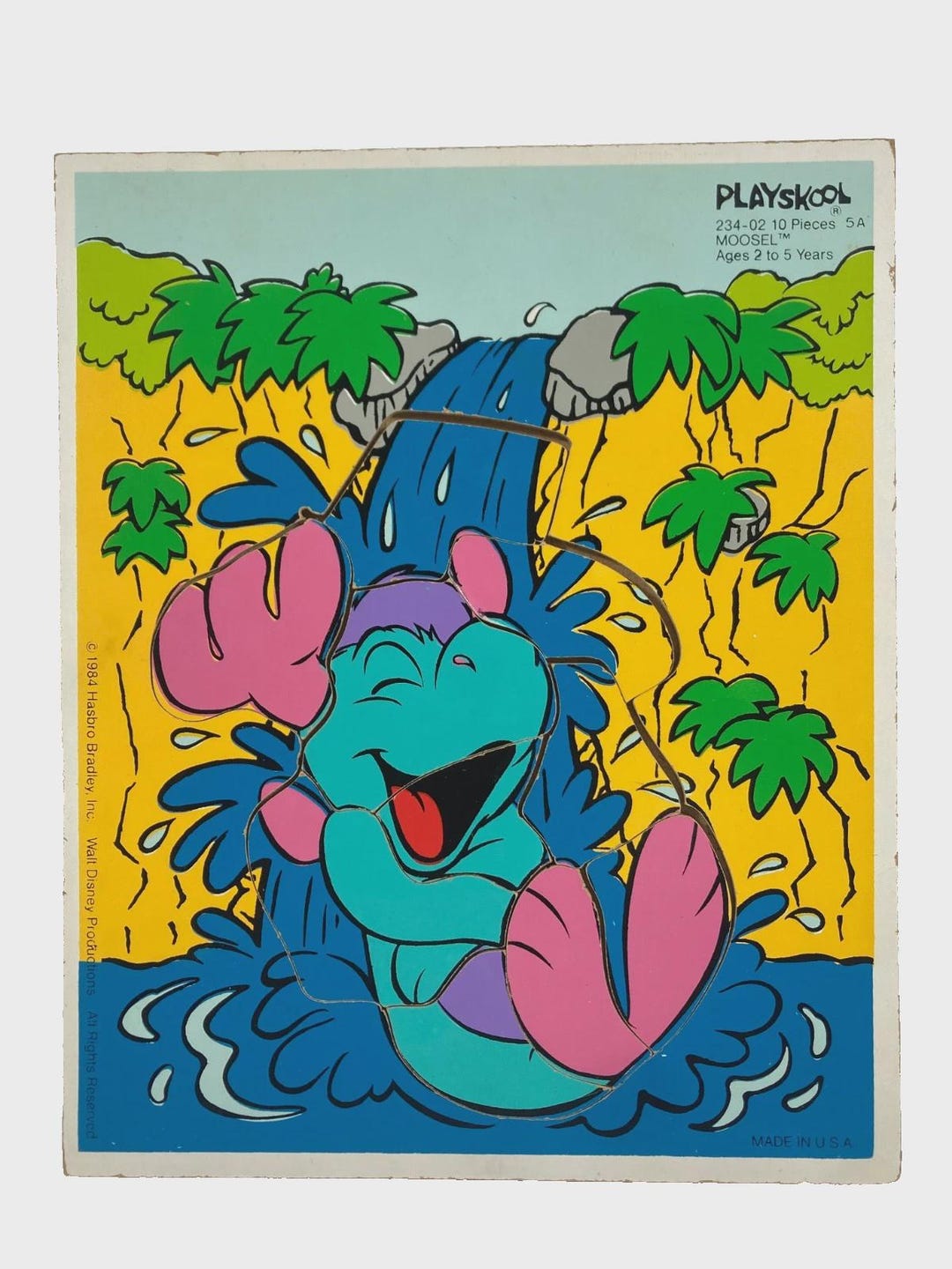 Wuzzles MOOSEL in Waterfall 1984 Playskool Wood Tray Big 10 Piece ...
