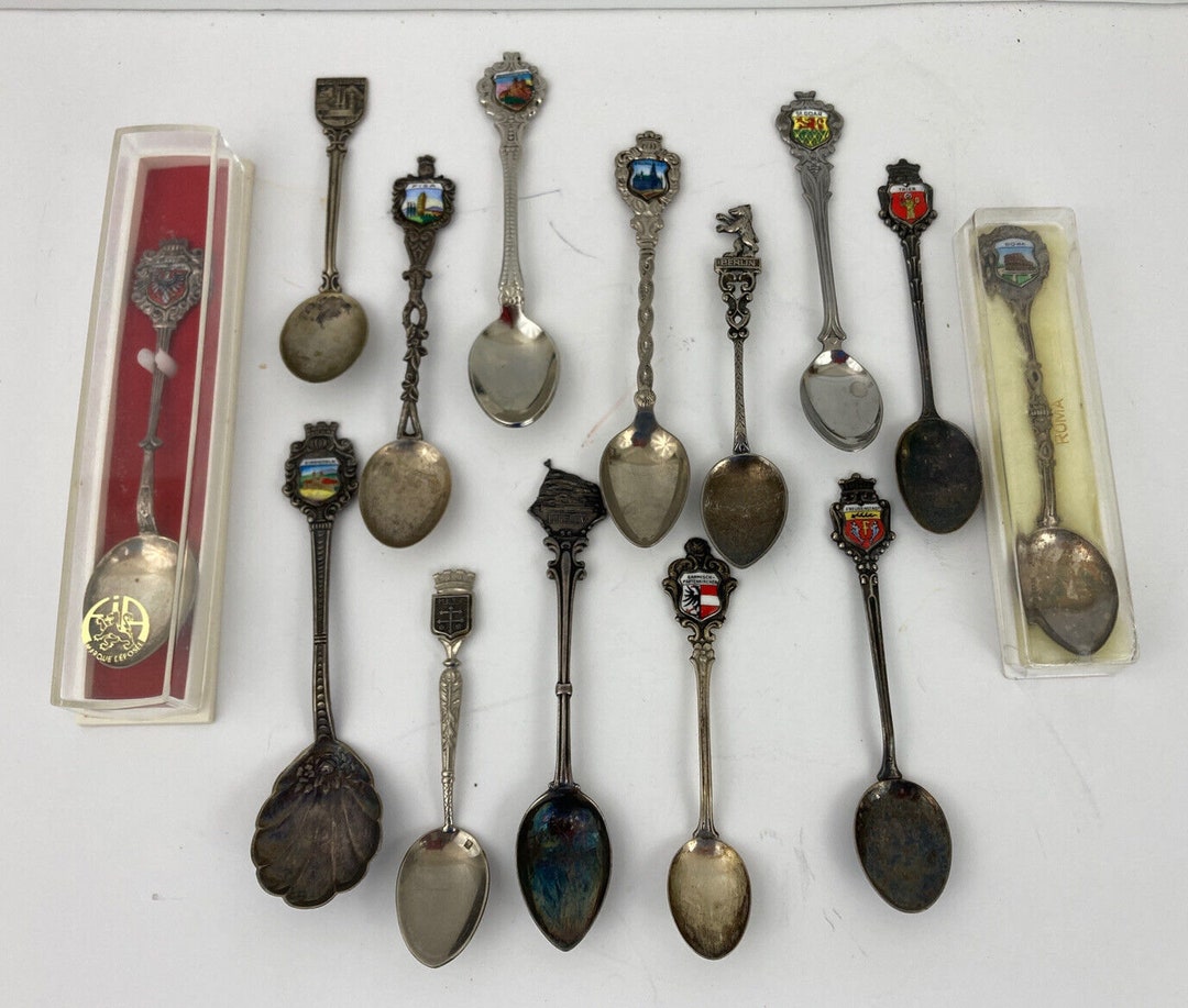 Lot of 14 European Souvenir Spoons Rome Berlin Italy Germany - Etsy