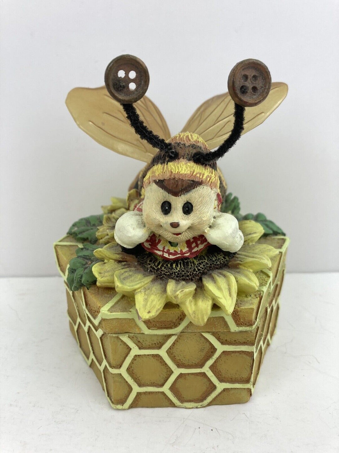 Honeycomb Bumblebee Sunflower Trinket Box Wood Resin Innovation ...