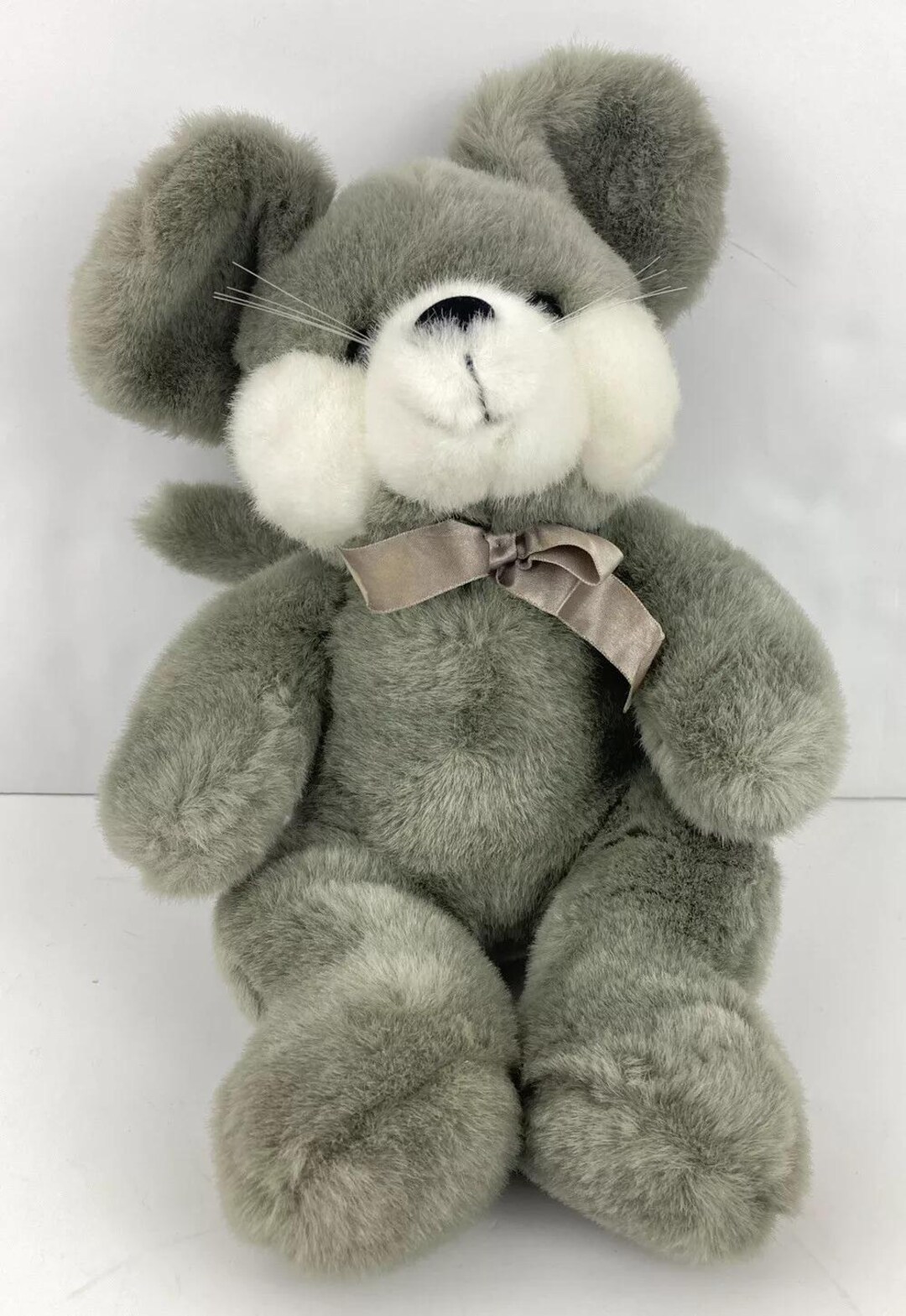 Kellytoy Plush Gray Mouse With Gray Bow Stuffed Animal Toy - Etsy