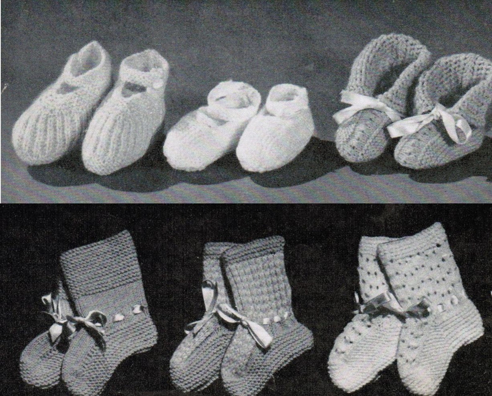 Set of 14 Vintage Baby Bootie Knitting Patterns PDF / 14 Baby Bootie ...