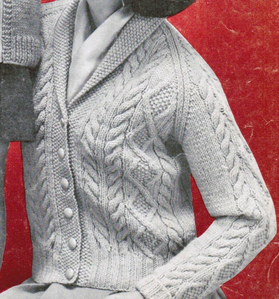 Women's Arran Cardigan Knitting Pattern PDF / Sizes 12 14 16 18 / Shawl ...
