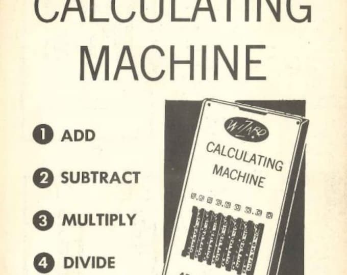 Wizard Calculating Machine Manual Digital Version / PDF Copy Wizard ...