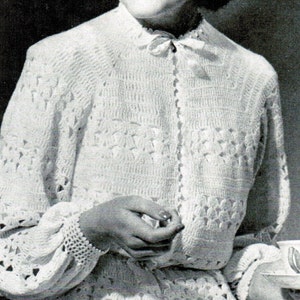 Women's Lace Bed Jacket Crochet Pattern PDF / Mad Men - Etsy