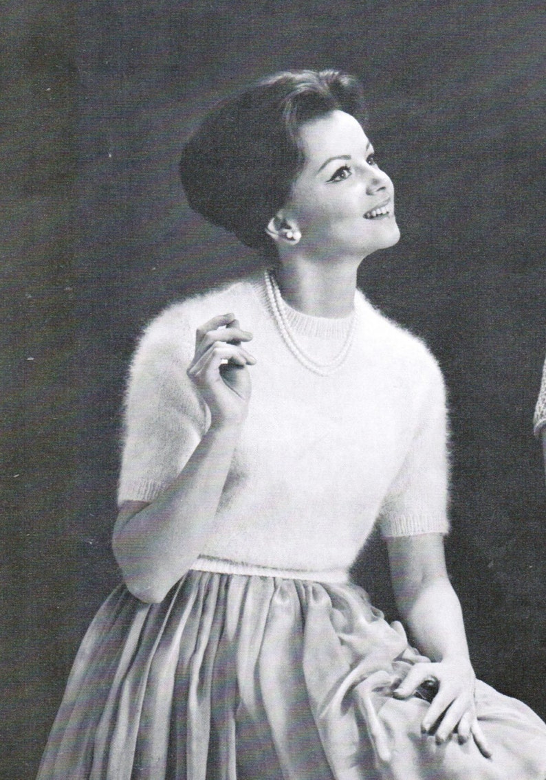 Angora Pullover Sweater Knitting Pattern PDF / Sizes 12, 14, 16, 18 ...