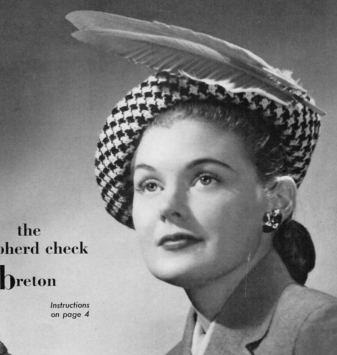 Women's Knitted Shepherd Check Breton Pattern PDF Instant - Etsy
