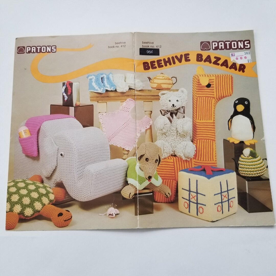 Beehive Bazaar / Beehive 412 / Ganchillo elefante / patrón de tejido jirafa / pingüino - Etsy España