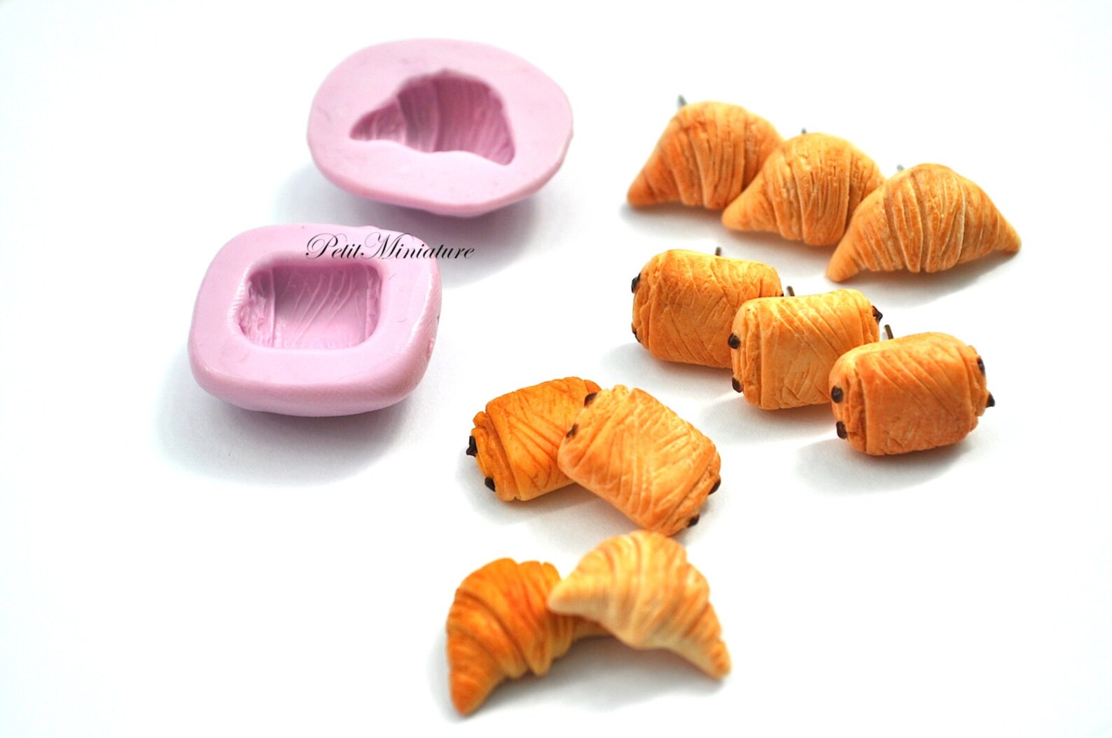 BREAD MOLD Fimo ST052 Croissant Bakery Flexible Silicone Mold | Etsy