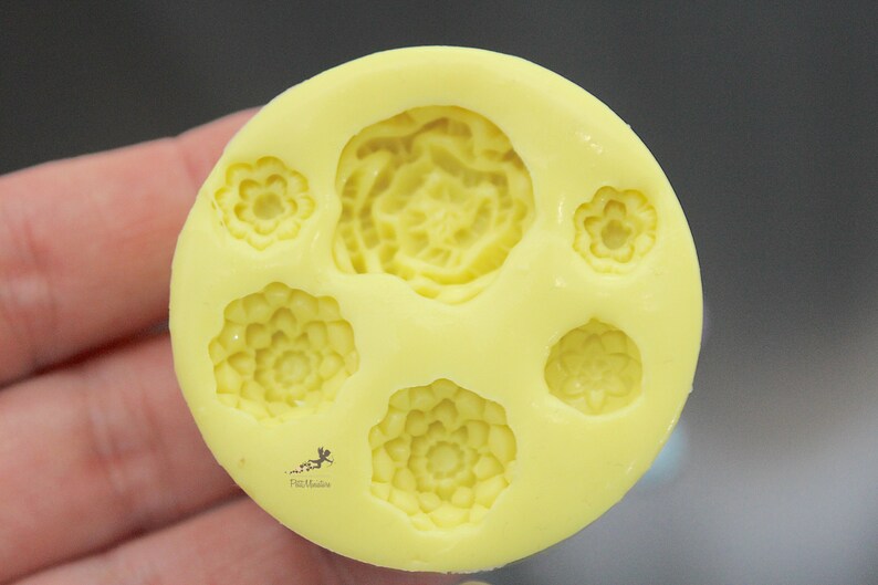 4 Flower Mix Mold Polymer Claymold | Etsy