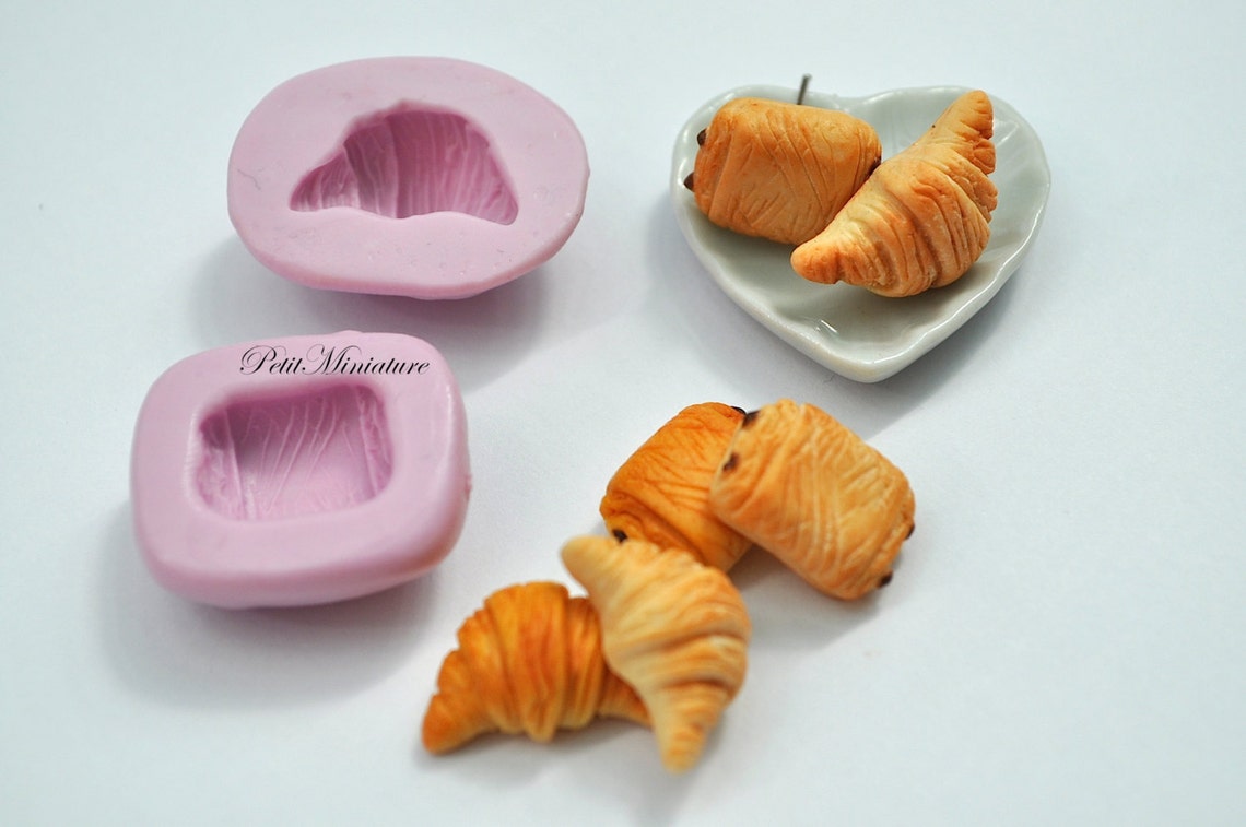 BREAD MOLD Fimo ST052 Croissant Bakery Flexible Silicone Mold | Etsy