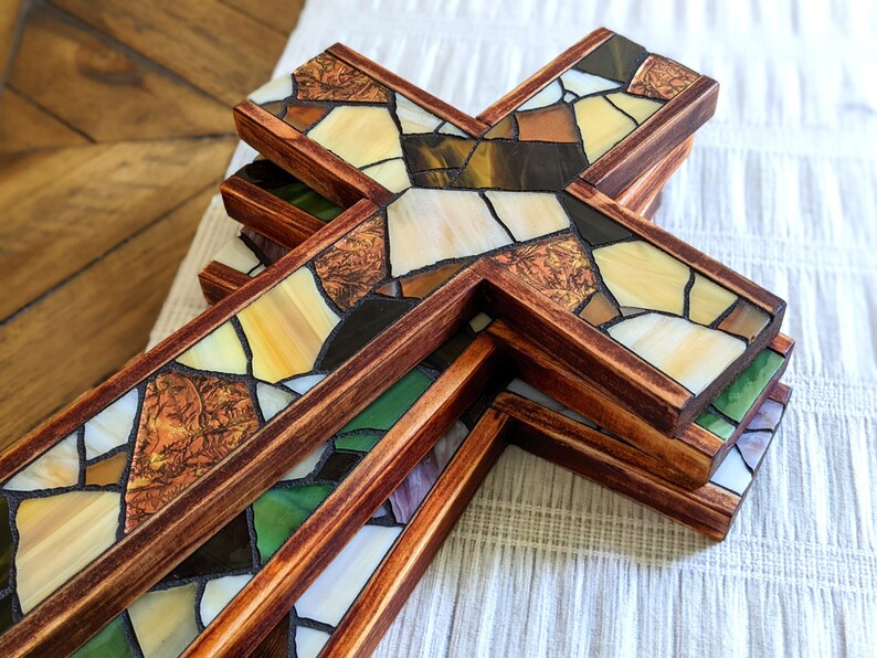 Handmade Wooden Cross Wall Hanging Rustic Purple Stained - Etsy