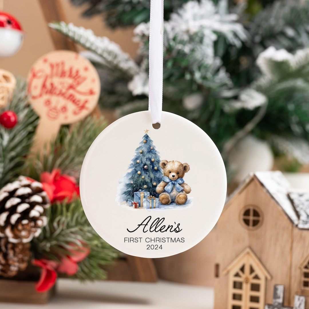Baby's First Christmas Teddy Bear Ornament,baby Bear First Christmas ...
