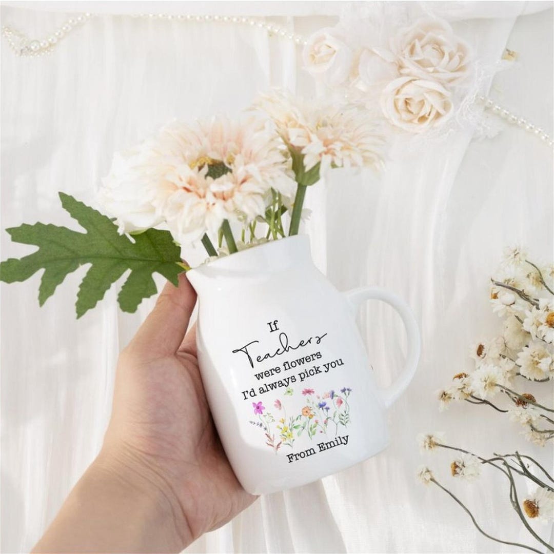 Personalized Teacher Vase, Teacher Appreciation Gift, Ceramic Flower ...