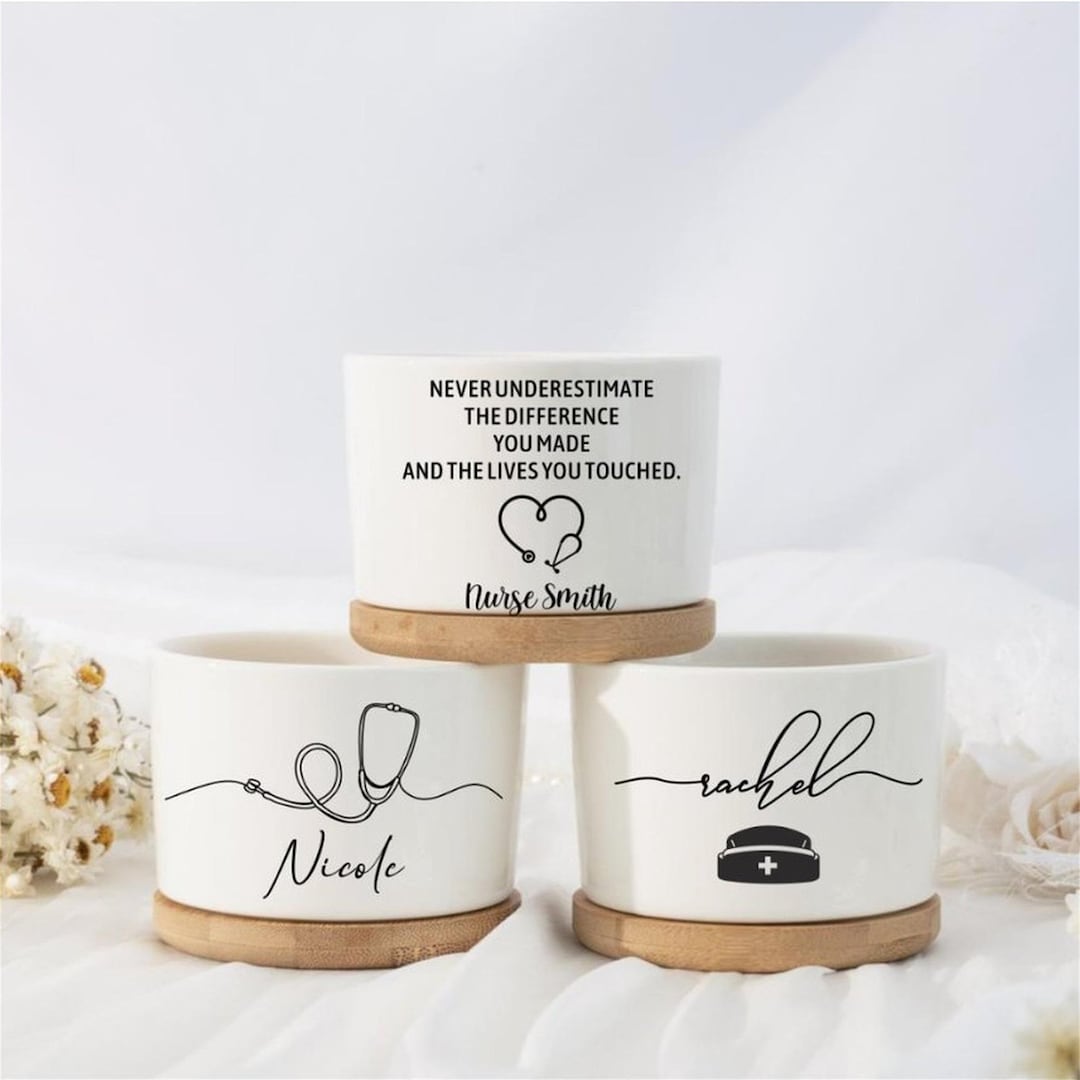 Nurse Gift, Personalized Planter Gift, Custom Flower Pot, Healthcare ...