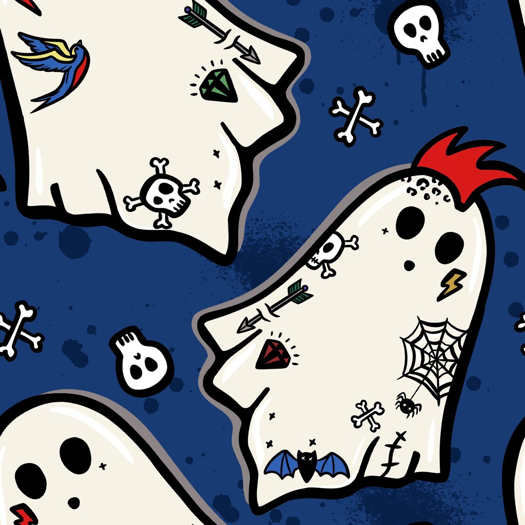 Ghost Tattoo Clothes - Kids Leggings, Harem Romper, Bummies, Knot Baby ...