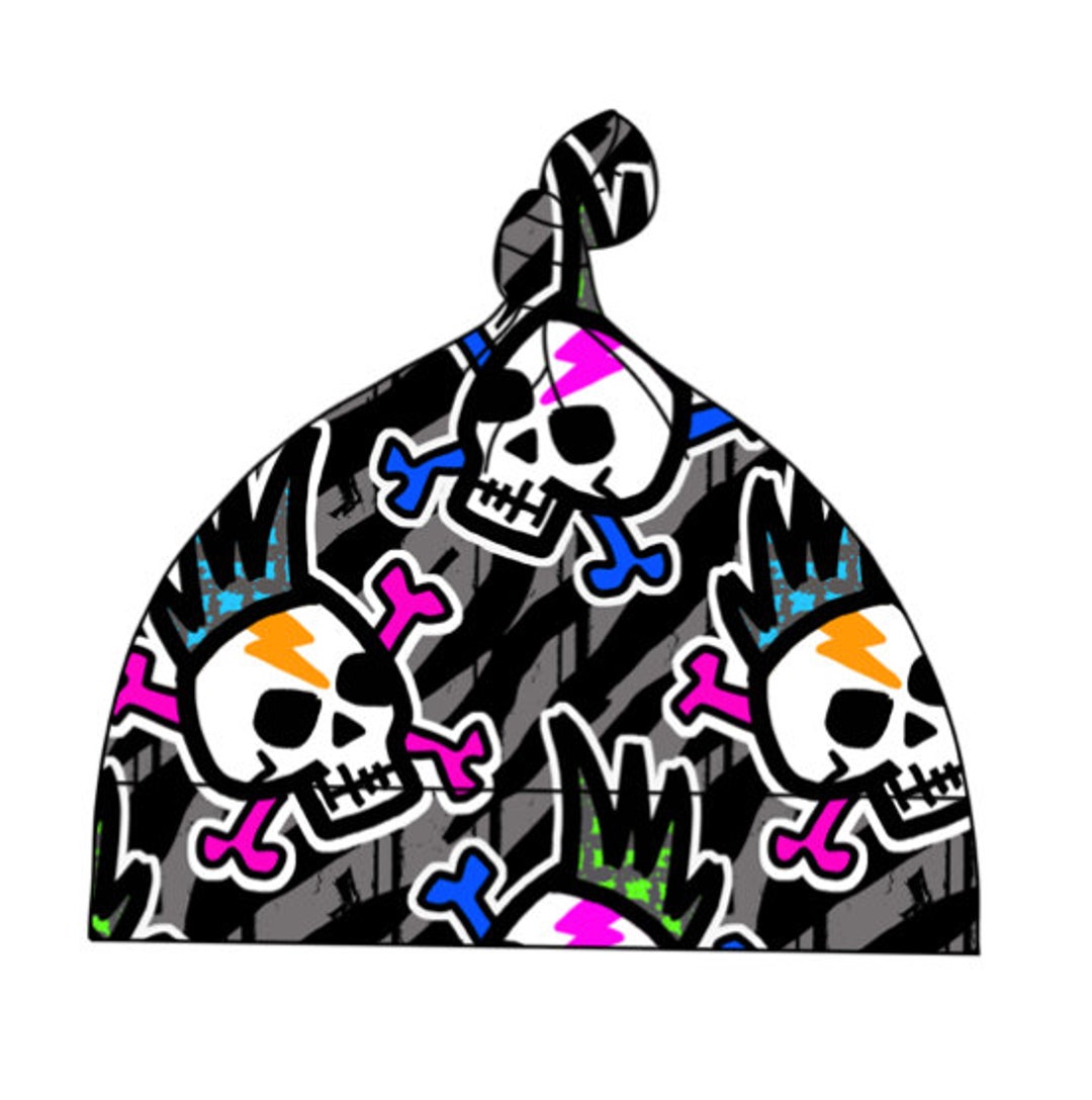Punk Rave Skull Baby Hat, Halloween Knot Hat, Newborn Baby Gift, Baby ...