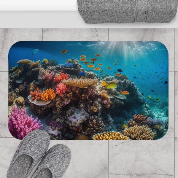 Coral Bath Mat - Etsy