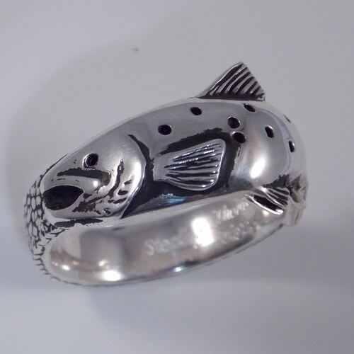 Silver Alaskan Native Style Salmon Ring Cast in Reclaimed - Etsy