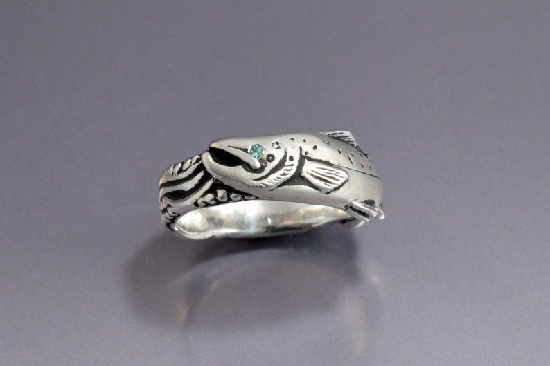 Atlantic Salmon Silver Ring - Etsy