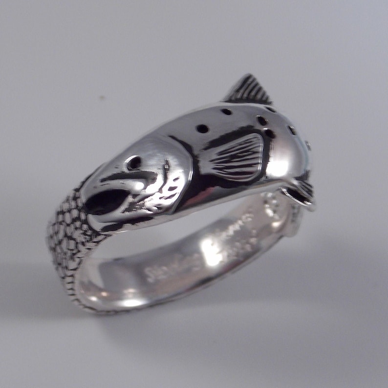 Trout Fish Ring in Silver | Etsy