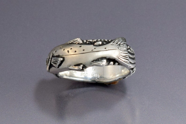 Atlantic Salmon Silver Ring | Etsy