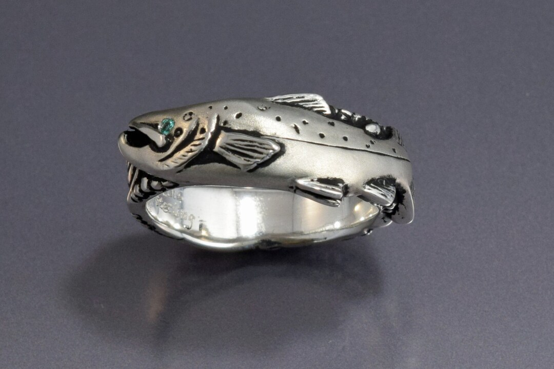 Atlantic Salmon Silver Ring - Etsy