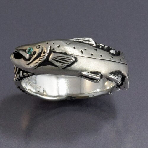 Silver Alaskan Native Style Salmon Ring Cast in Reclaimed - Etsy