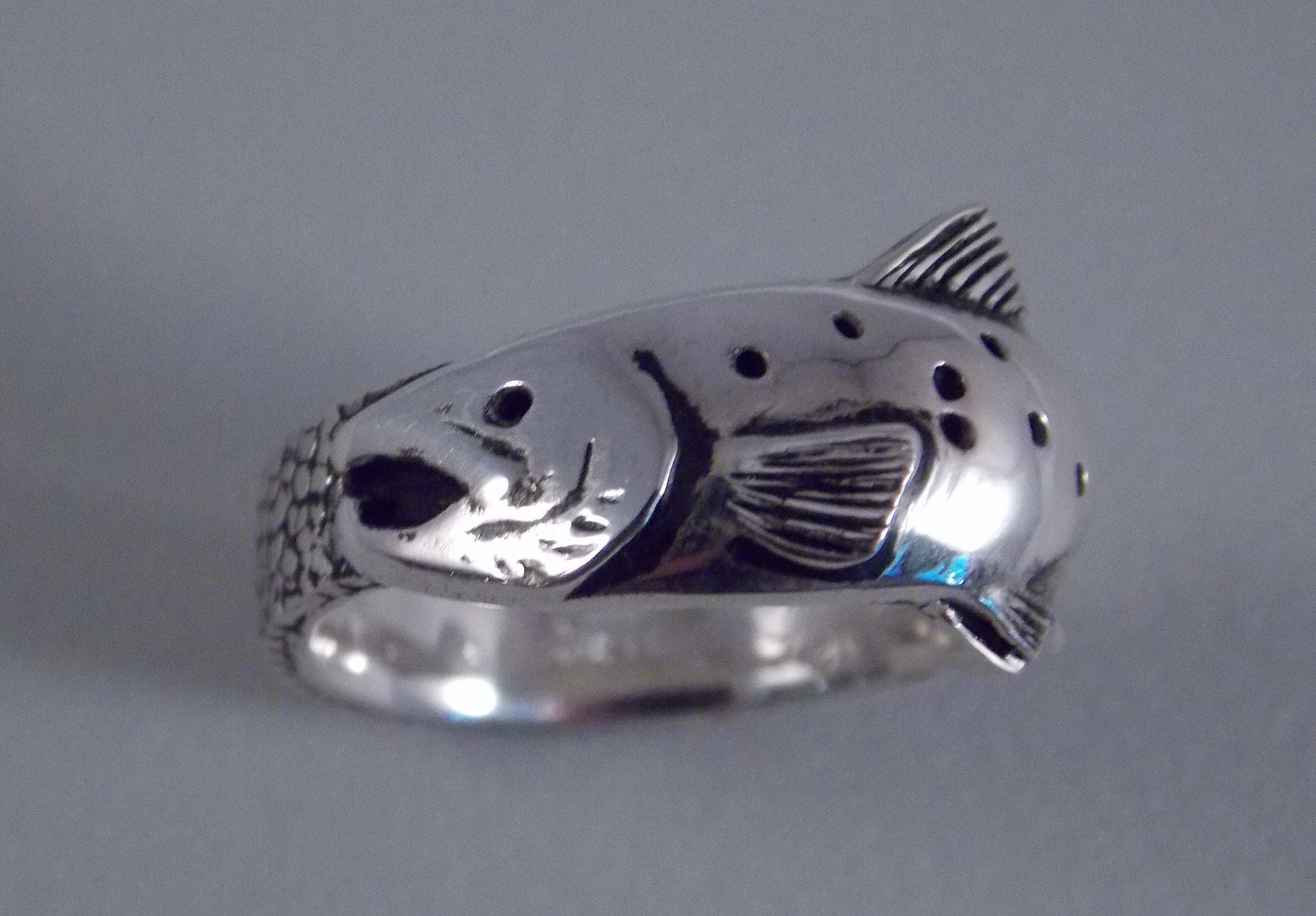 Trout Fish Ring in Silver | Etsy