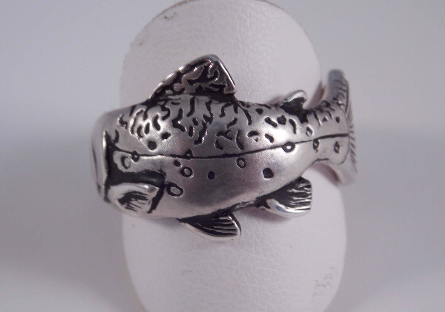 Brook Trout Fish Ring in Silver | Etsy