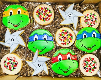 Ninja Turtle Royal Icing Cookies 1 Dozen - Etsy