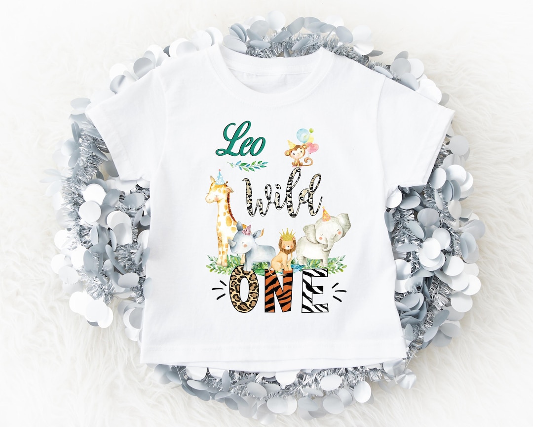 Wild One T-shirt 1st Birthday T-shirt Jungle Theme in Short of Long Sleeves - Etsy