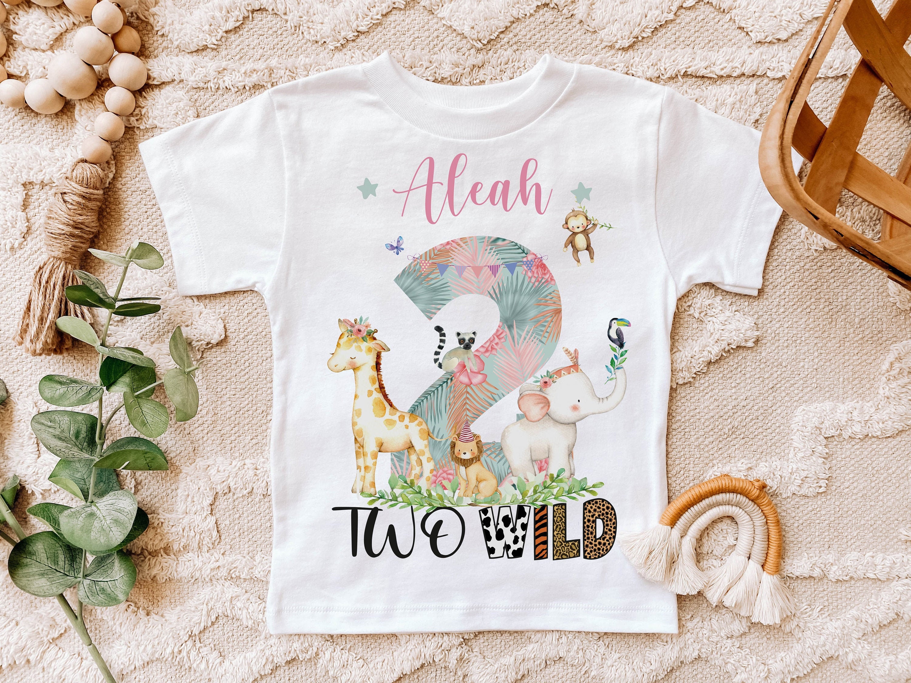 Two Wild Shirt Girls Second Birthday Shirt The Birthday Girl Etsy