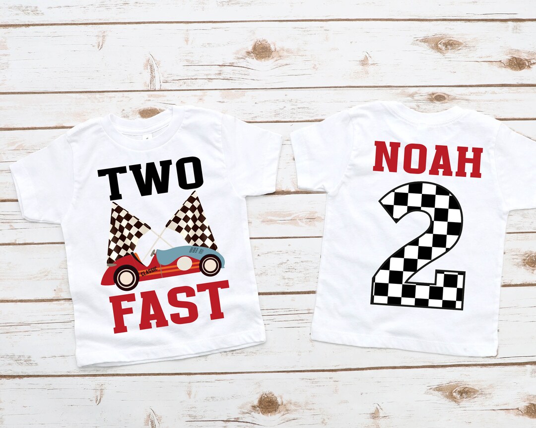 Personalised 2nd Birthday Shirt Two Fast 2 Fast Birthday - Etsy