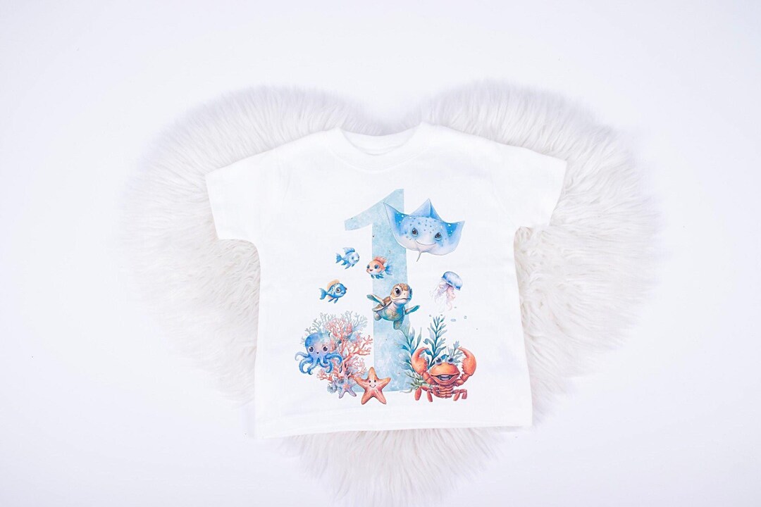 Custom Under the Sea, Ocean Themed Birthday T-shirt, Keepsake 1st ...