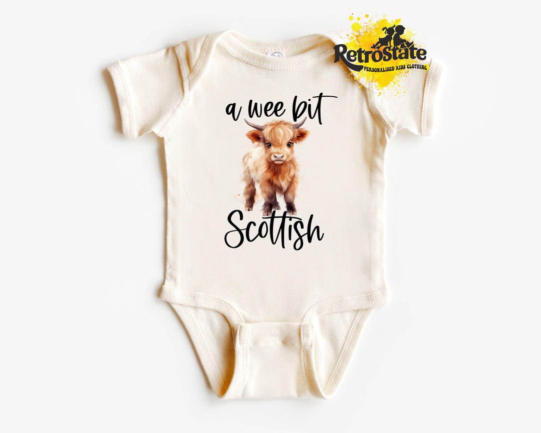 A Wee Bit Scottish Baby Bodysuit, Highland Cow Baby Clothes, Funny ...
