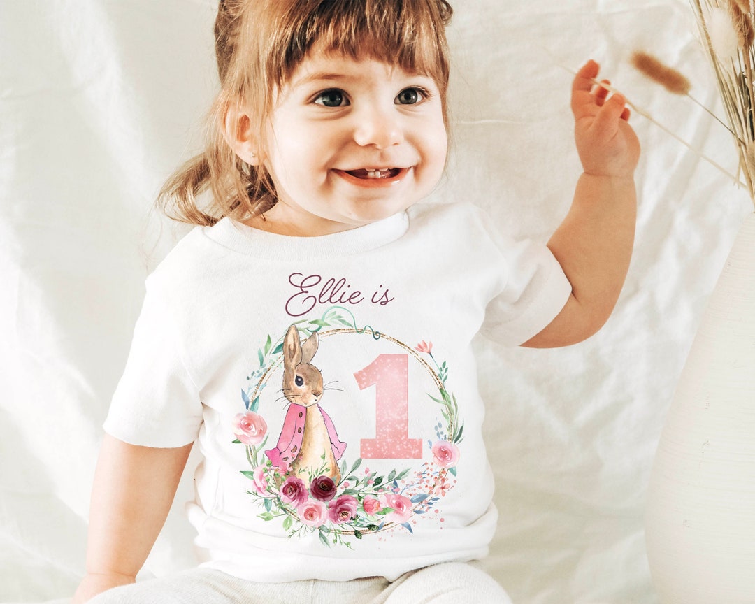 Flopsy Bunny Pink and Gold Birthday Shirt - Etsy UK