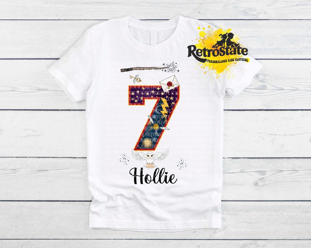 Wizard Age 7 Birthday Shirt 7th Birthday Shirt Gender Neutral Seven ...