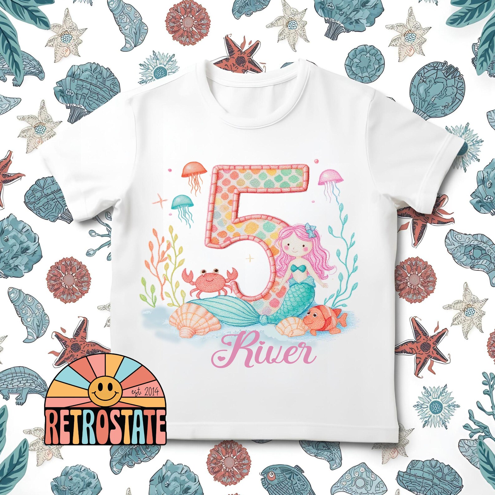 Personalized Mermaid 5th Birthday Shirt – Custom Name Girls Tee - Etsy UK