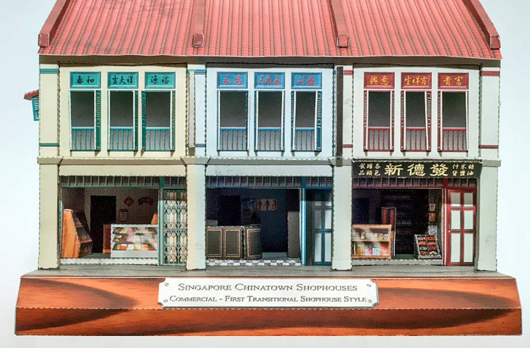 DIY 3D Paper Model - Singapore Chinatown Shophouse Kit 2 - Etsy