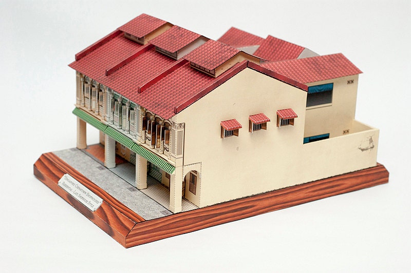 DIY 3D Paper Model Singapore Chinatown Shophouse Kit 1 - Etsy