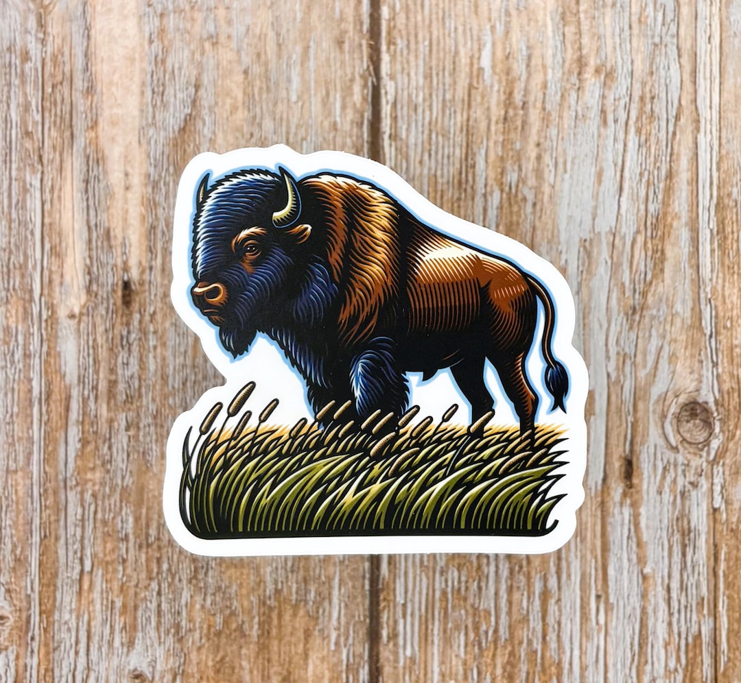 American Bison Sticker – Rugged, Powerful & Wild Frontier Spirit ...