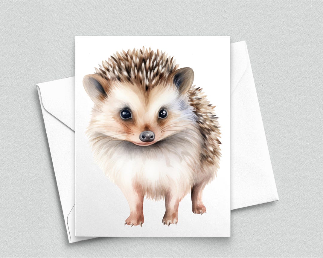 Adorable Hedgehog Note Card – Cute Woodland Animal Stationery ...